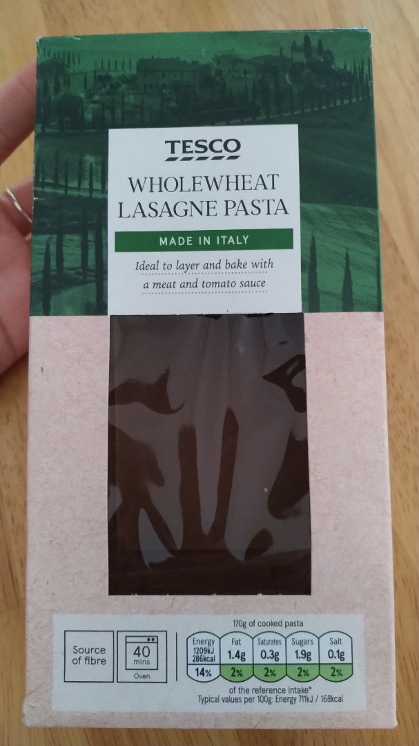 Wholewheat lasagne pasta from Tesco - Vegan Product Reviews & Ratings ...