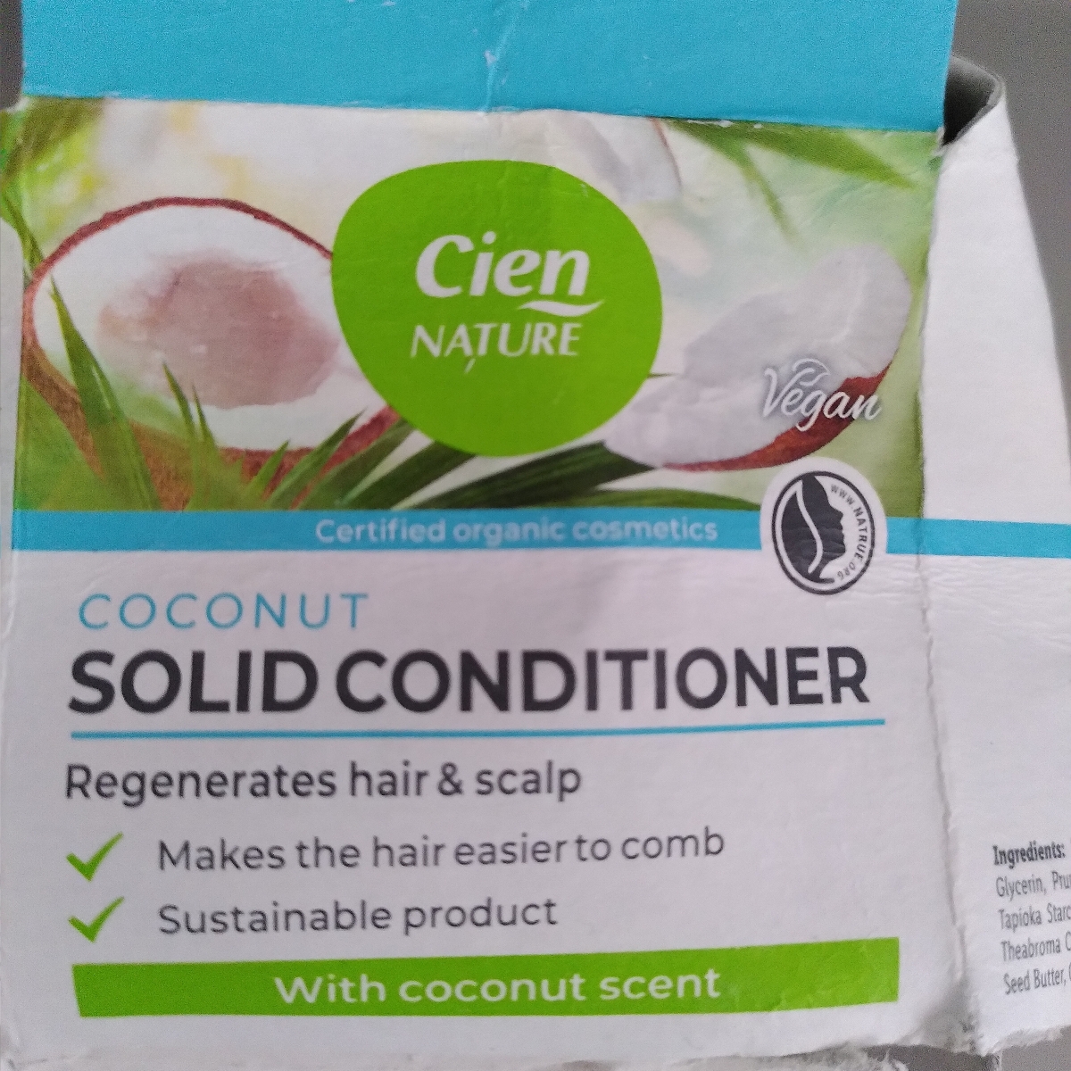 coconut solid conditioner from Cien nature - Vegan Product Reviews ...