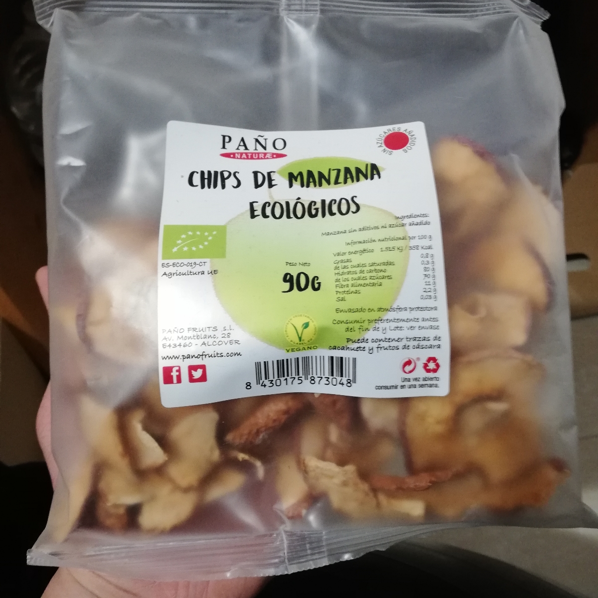 Chips manzana ecológica from Paño nature - Vegan Product Reviews ...