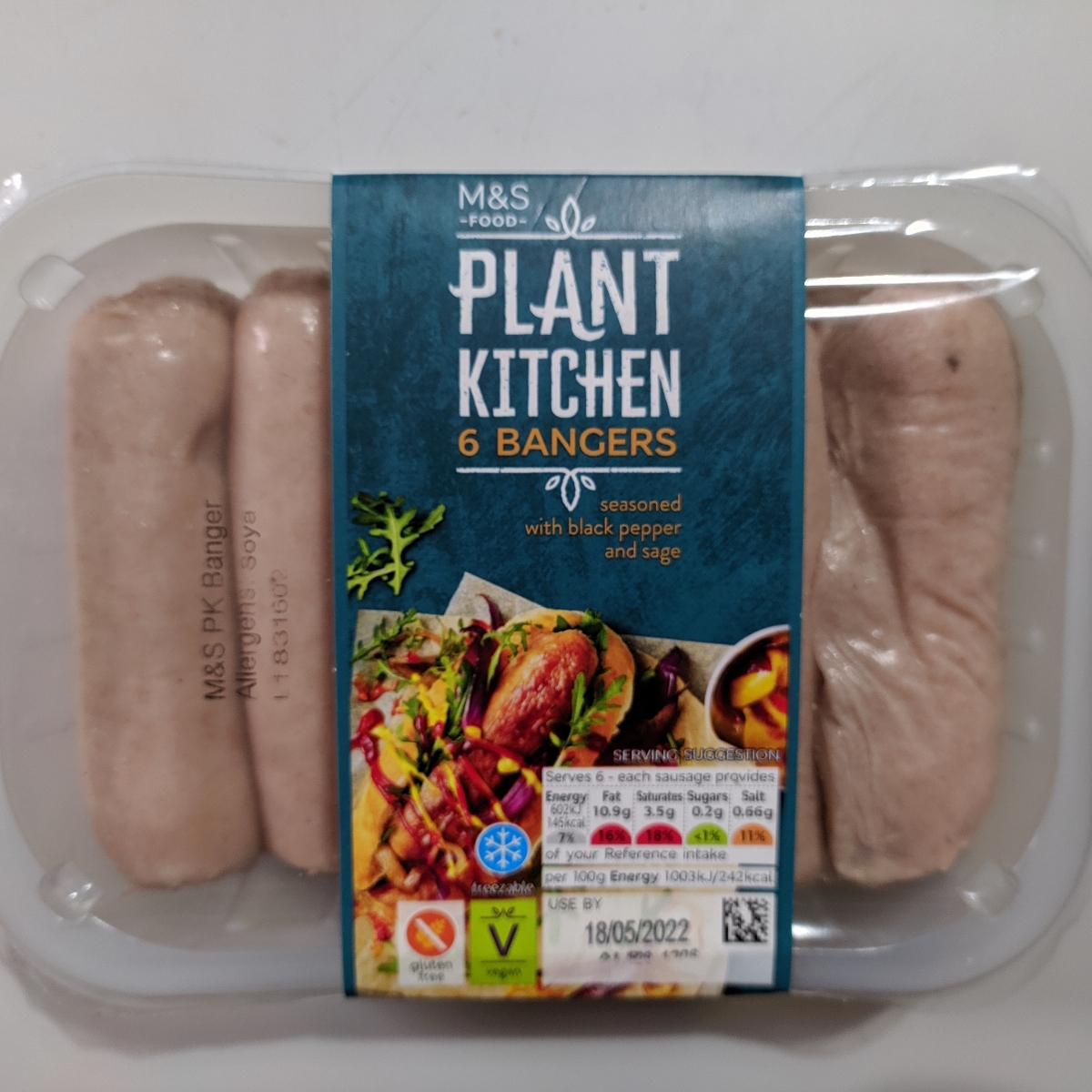 Plant Kitchen 6 Bangers from Marks & Spencer Food (M&S) - Vegan Product ...
