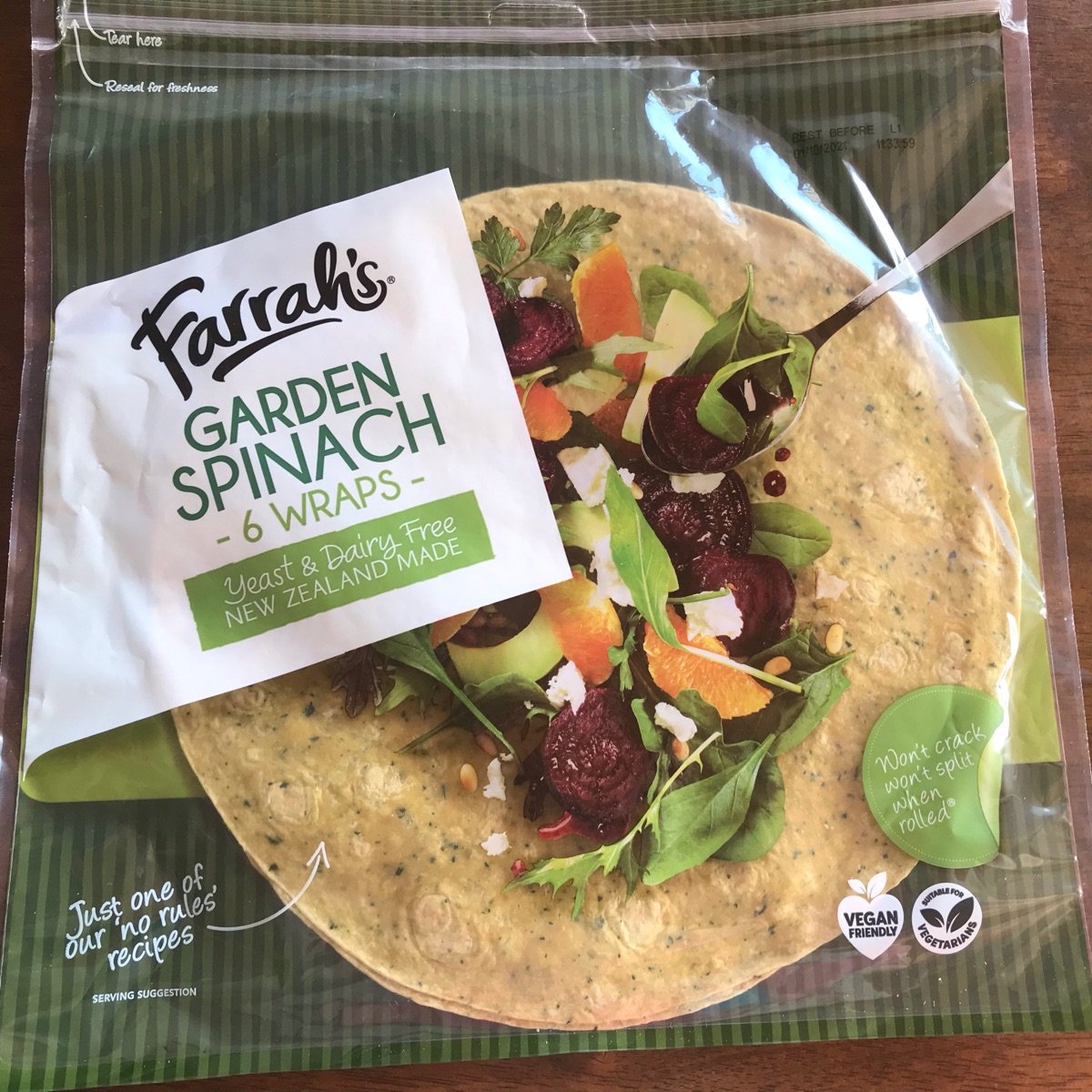 Garden Spinach Wraps from Farrah’s - Vegan Product Reviews & Ratings ...