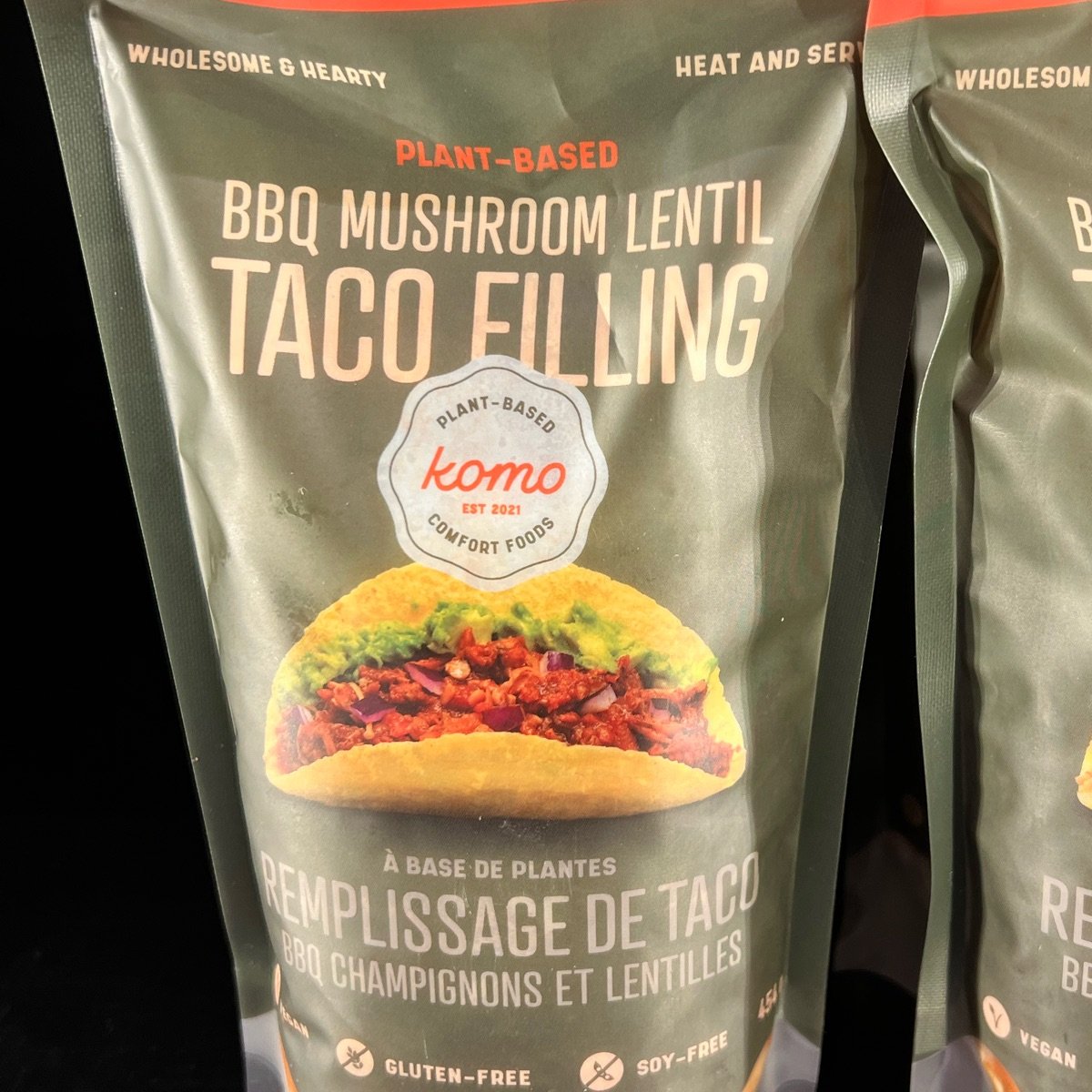 Komo Plant-based Comfort Foods BBQ Mushroom Lentil Taco Filling Reviews ...