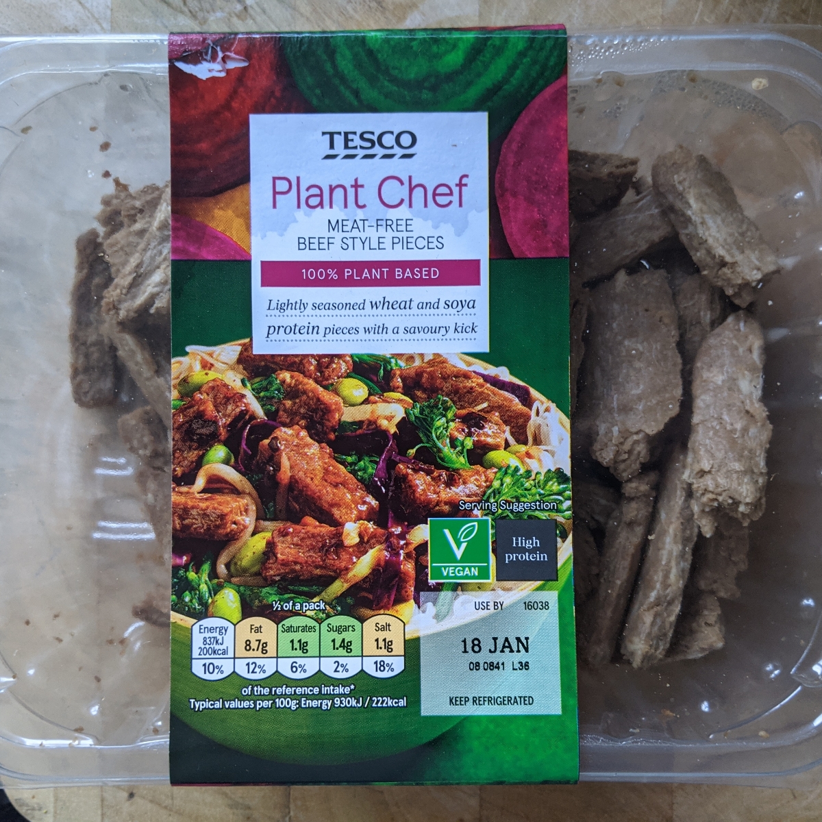 Meat free beef style pieces from Tesco Plant Chef - Vegan Product ...