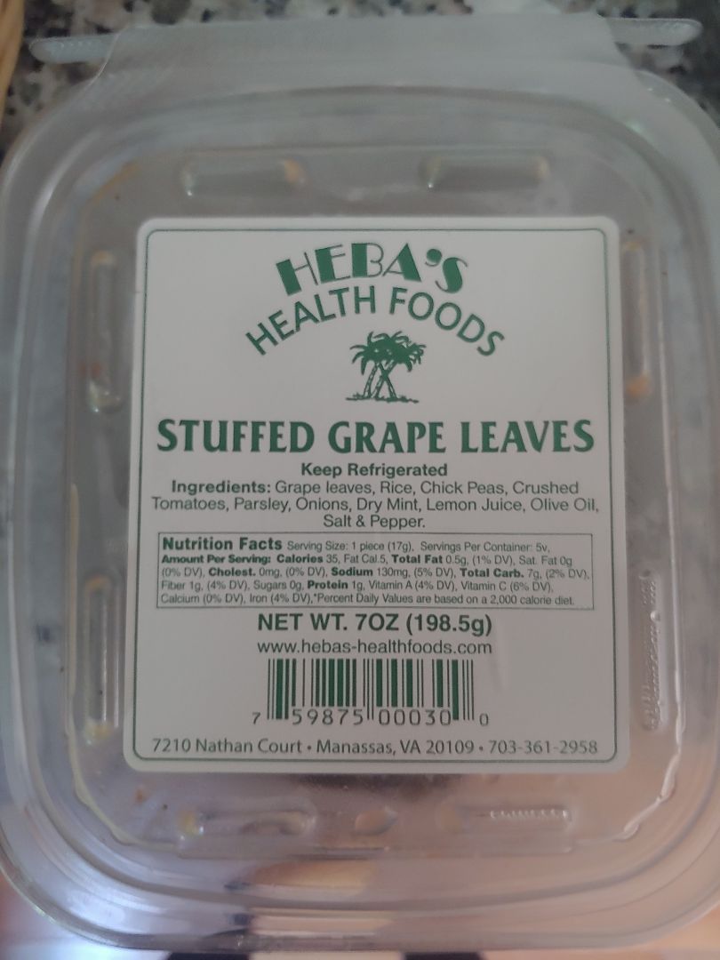 Stuffed Grapeleaves from Heba's Health Foods - Vegan Product Reviews ...