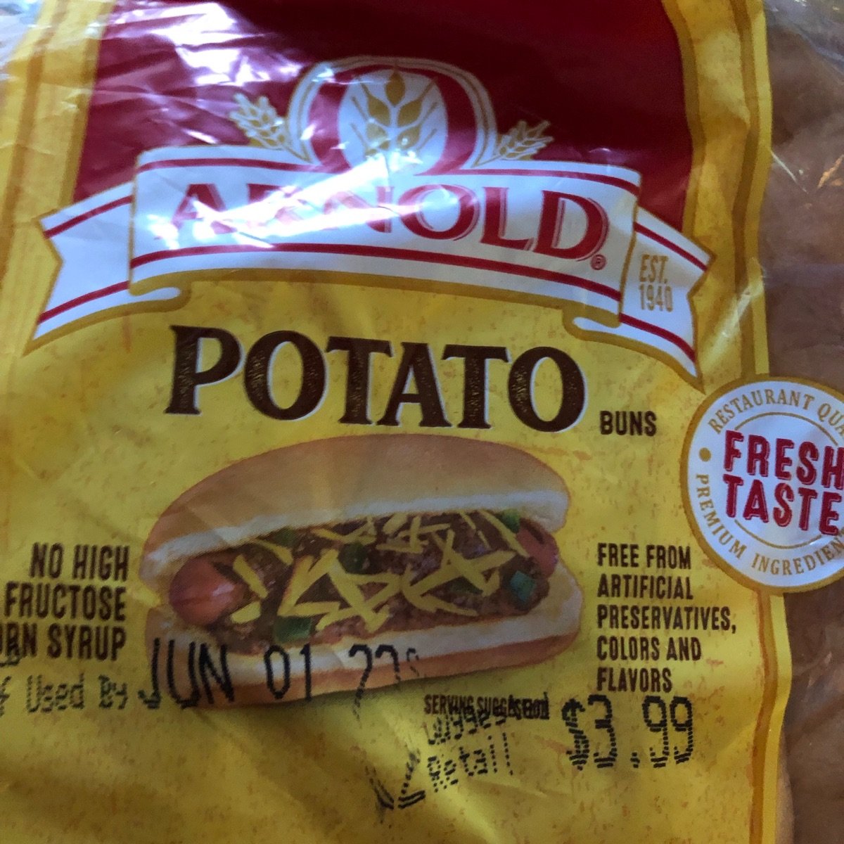 Potato Hot Dog Buns from Arnold - Vegan Product Reviews & Ratings ...