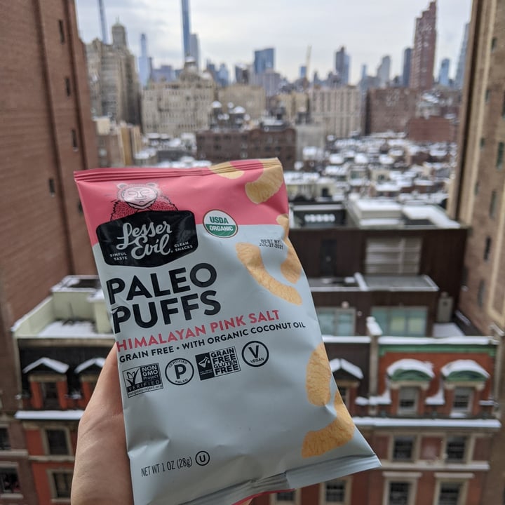 Lesser Evil Snacks Paleo puffs Himalayan Pink Salt Review | abillion