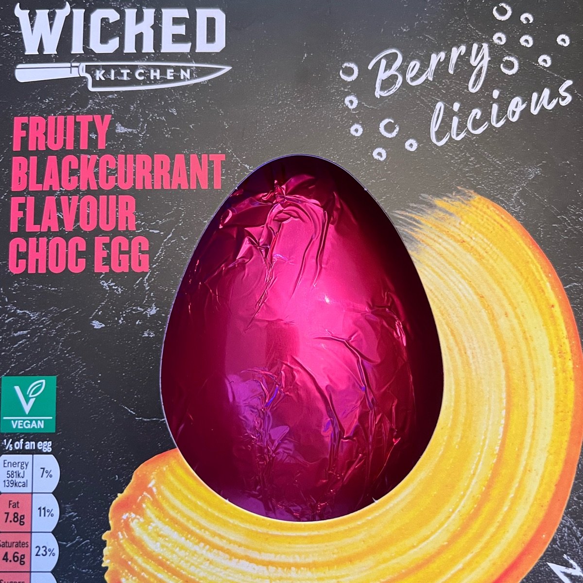 Fruity blackcurrant flavour choc egg from Wicked - Vegan Product ...