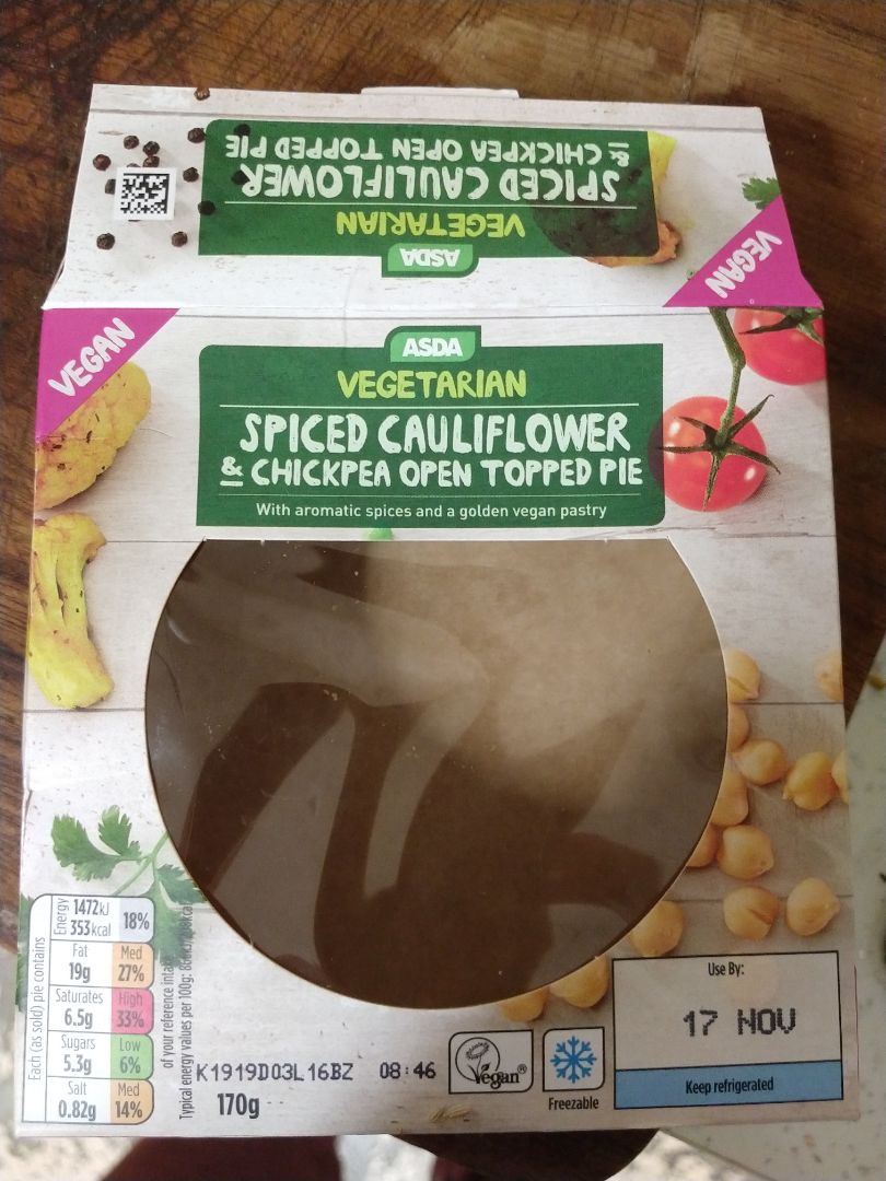 Asda Spiced Cauliflower And Chickpea Pie from ASDA - Vegan Product ...