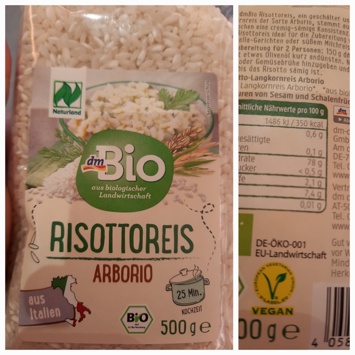 Risotto rice from dmBio - Vegan Product Reviews & Ratings | abillion