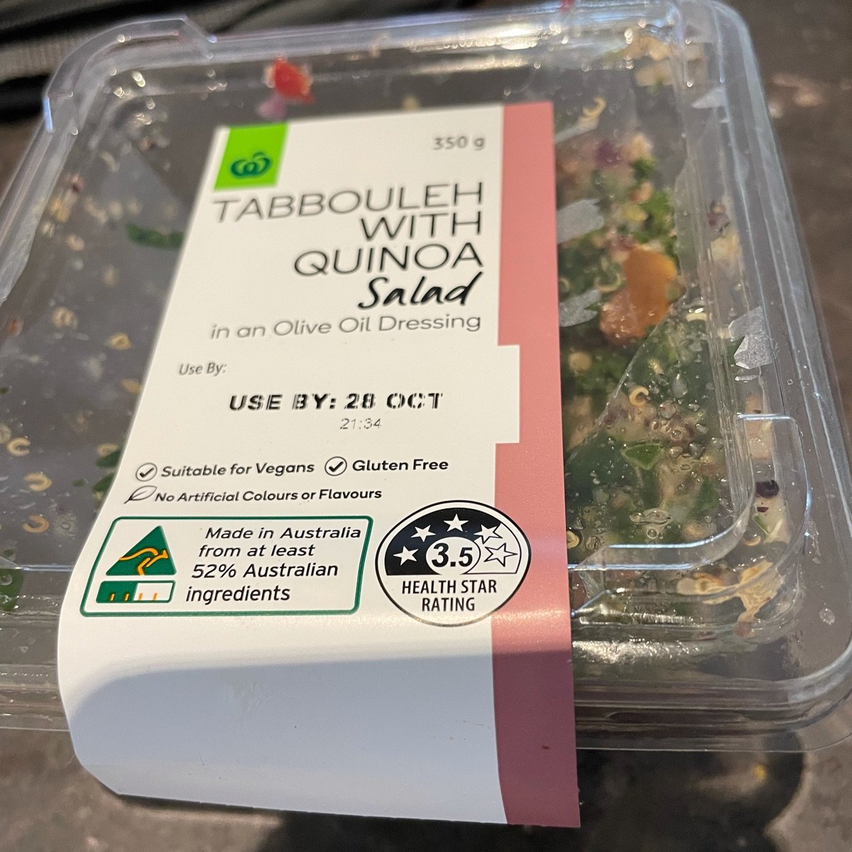 Tabbouleh with quinoa salad from Woolworths - Vegan Product Reviews ...