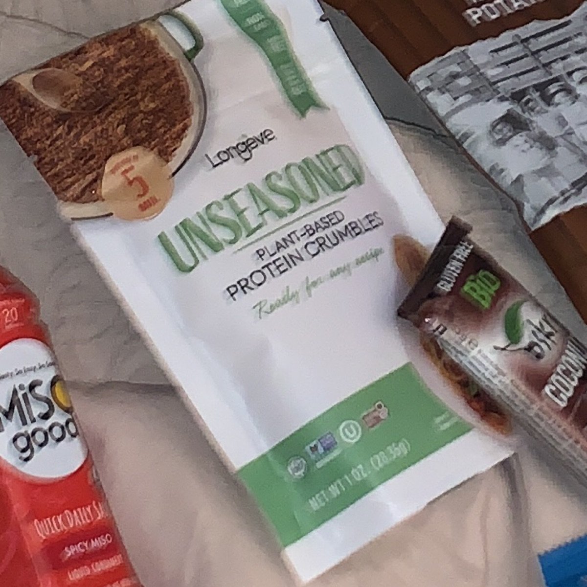 Unseasoned plant-based protein crumbles from Longeve - Vegan Product ...