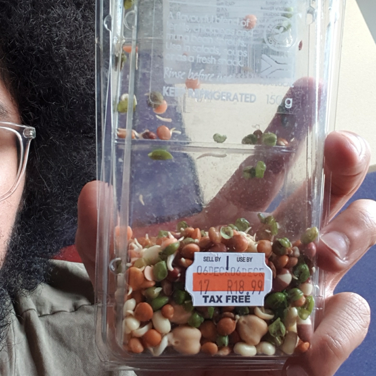 Crunchy mix sprout (Lentils, Chickpeas And Mung Beans) from Woolworths ...