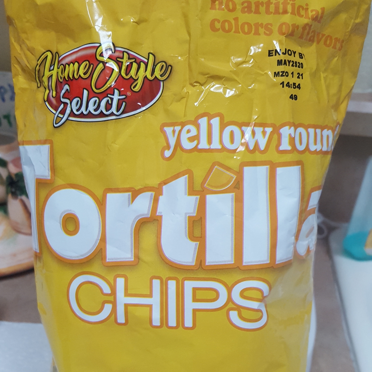 Yellow round tortilla chips from Home Style Select - Vegan Product ...