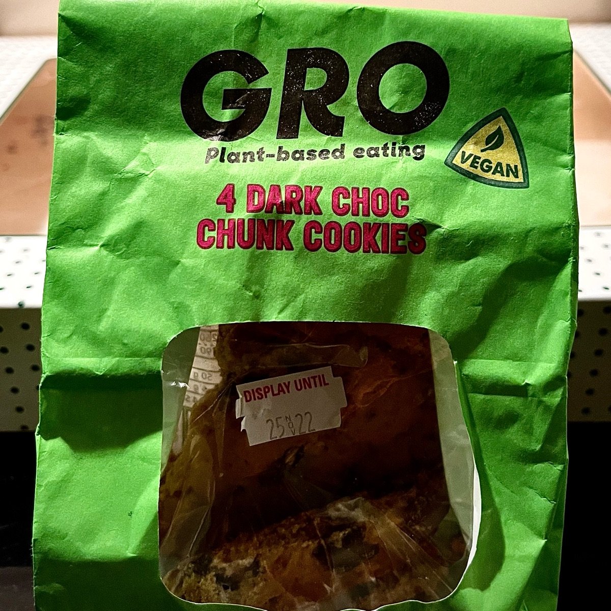 4 dark choc chunk cookies from GRO - Vegan Product Reviews & Ratings ...
