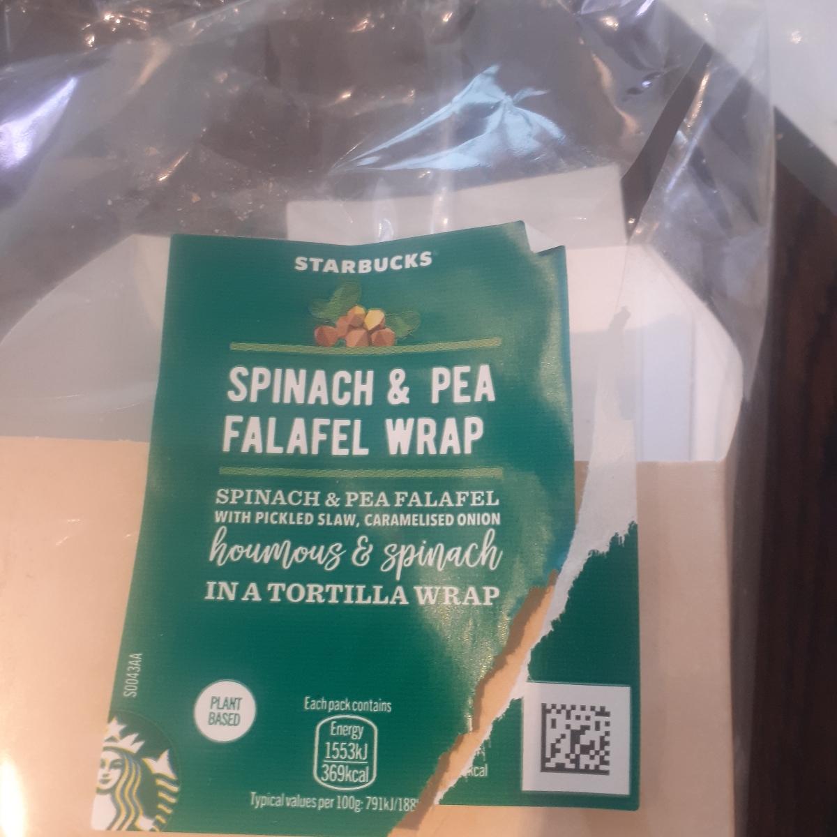 spinach, pea and falafel wrap from Starbucks - Vegan Product Reviews ...