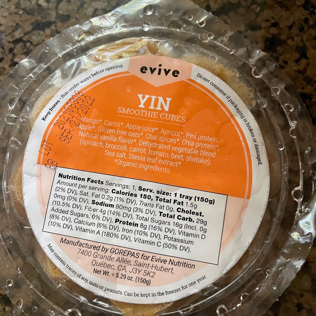 Yin smoothie cubes from Evive - Vegan Product Reviews & Ratings | abillion