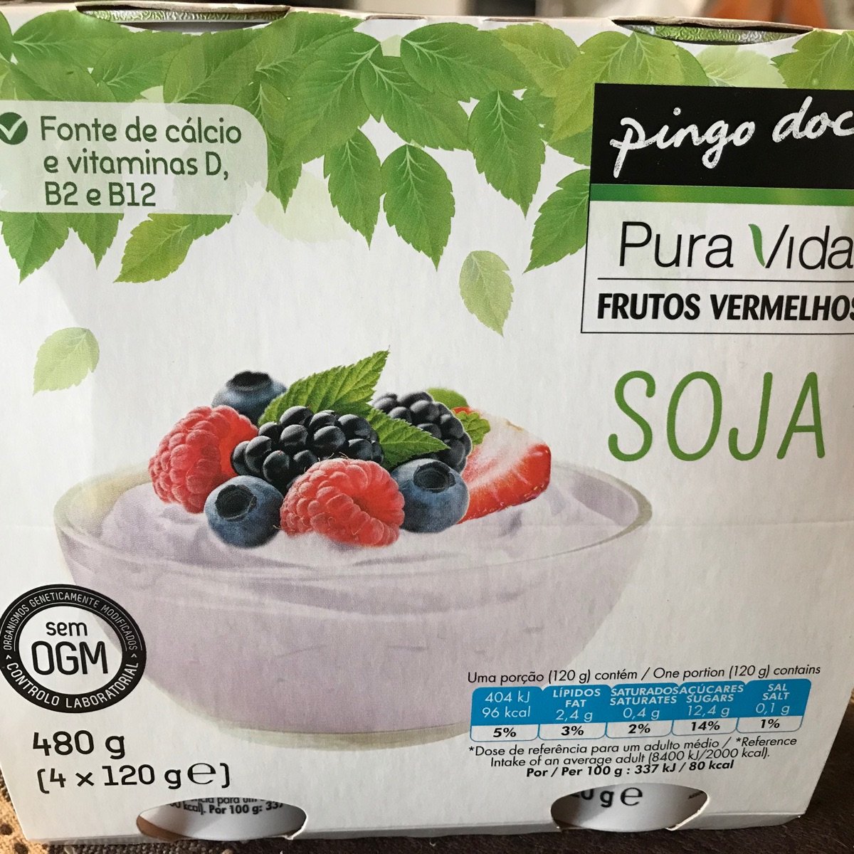 Iogurtes de soja Pura Vida frutos vermelhos from Pingo doce - Vegan ...