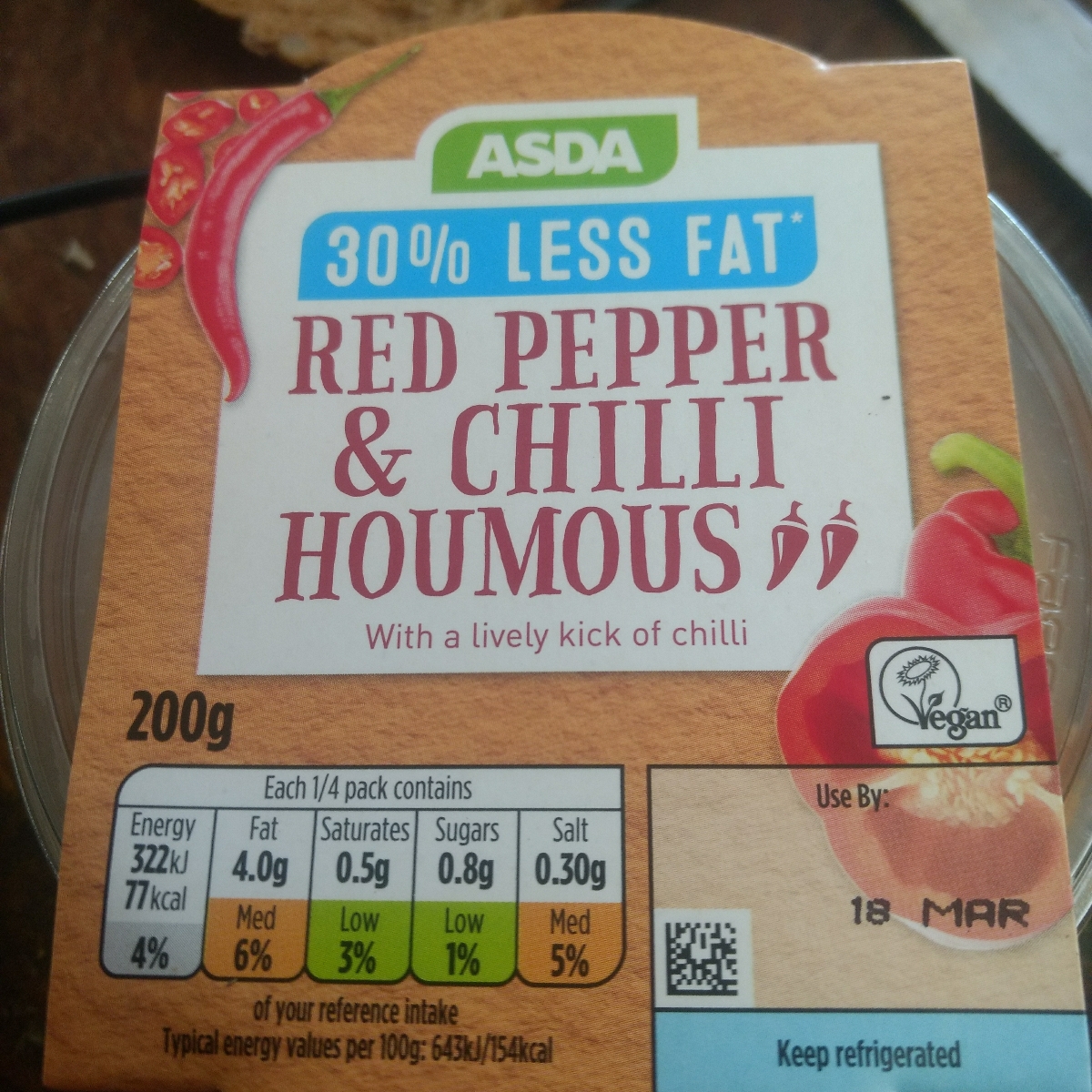 Red pepper and chilli houmous from ASDA - Vegan Product Reviews ...