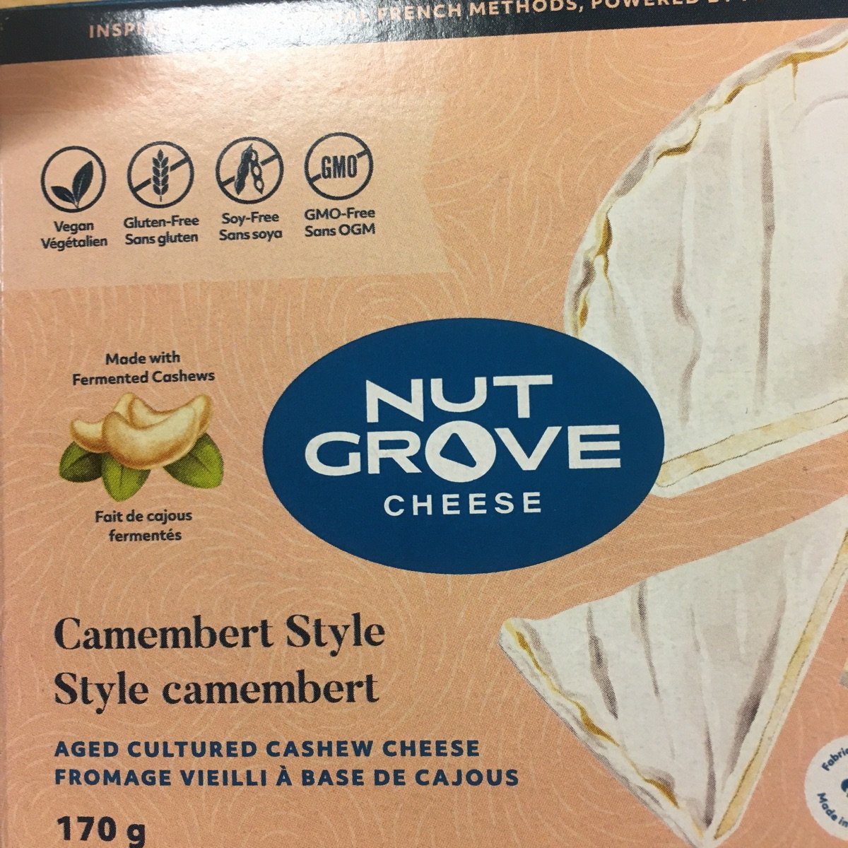 Camembert style aged cultured cashew cheese from Nut Grove Cheese ...