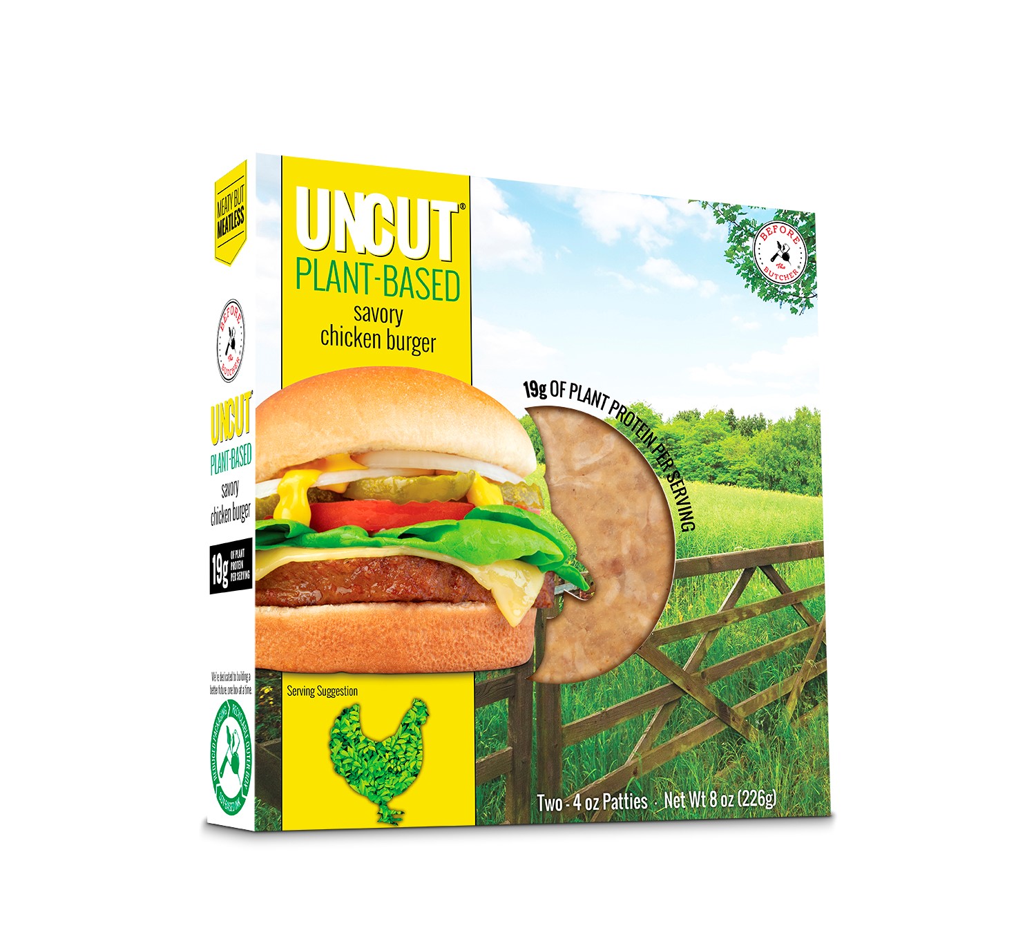 UNCUT PLANT-BASED savory chicken burger from Before the Butcher - Vegan ...