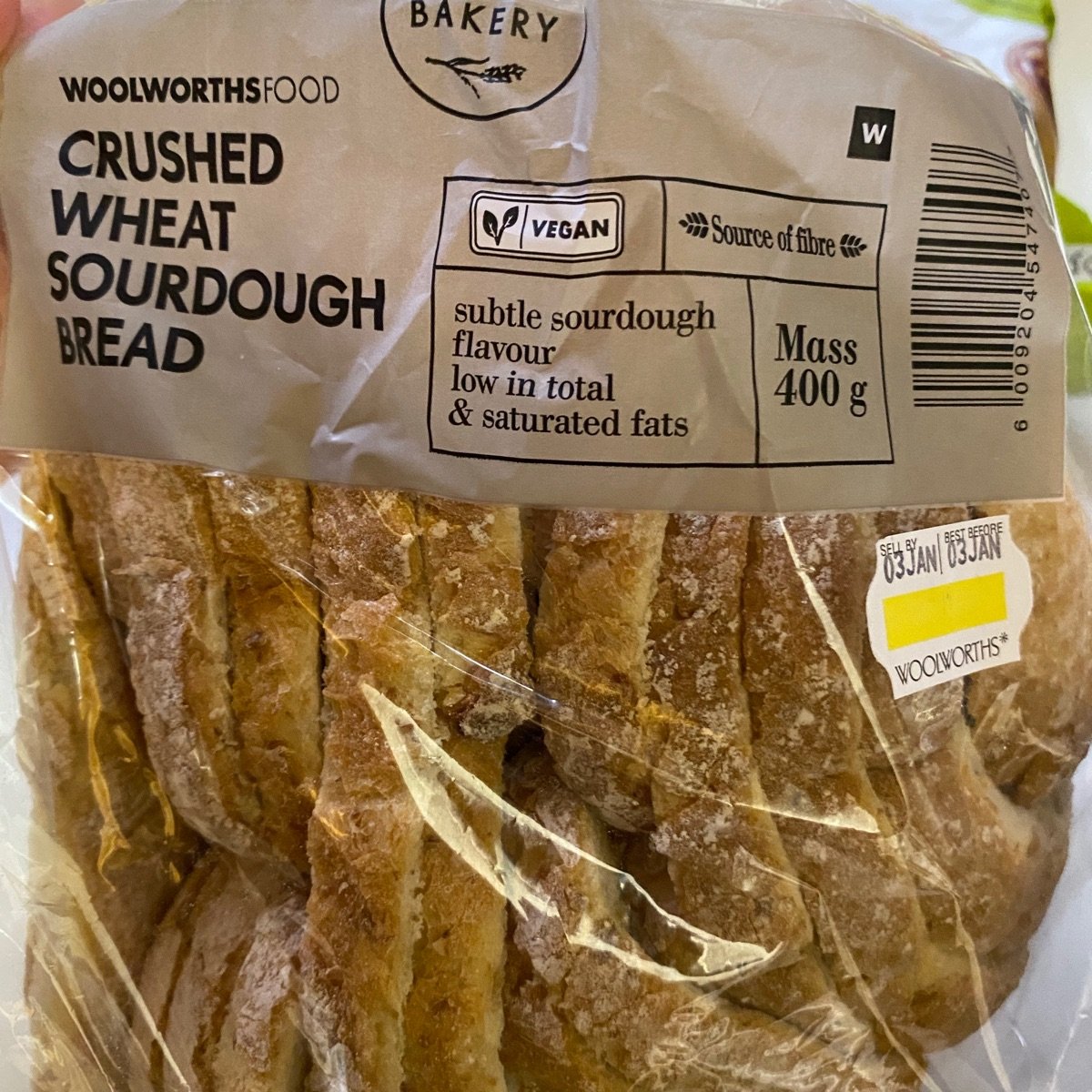 Crushed Wheat Sourdough Bread from Woolworths Food - Vegan Product ...