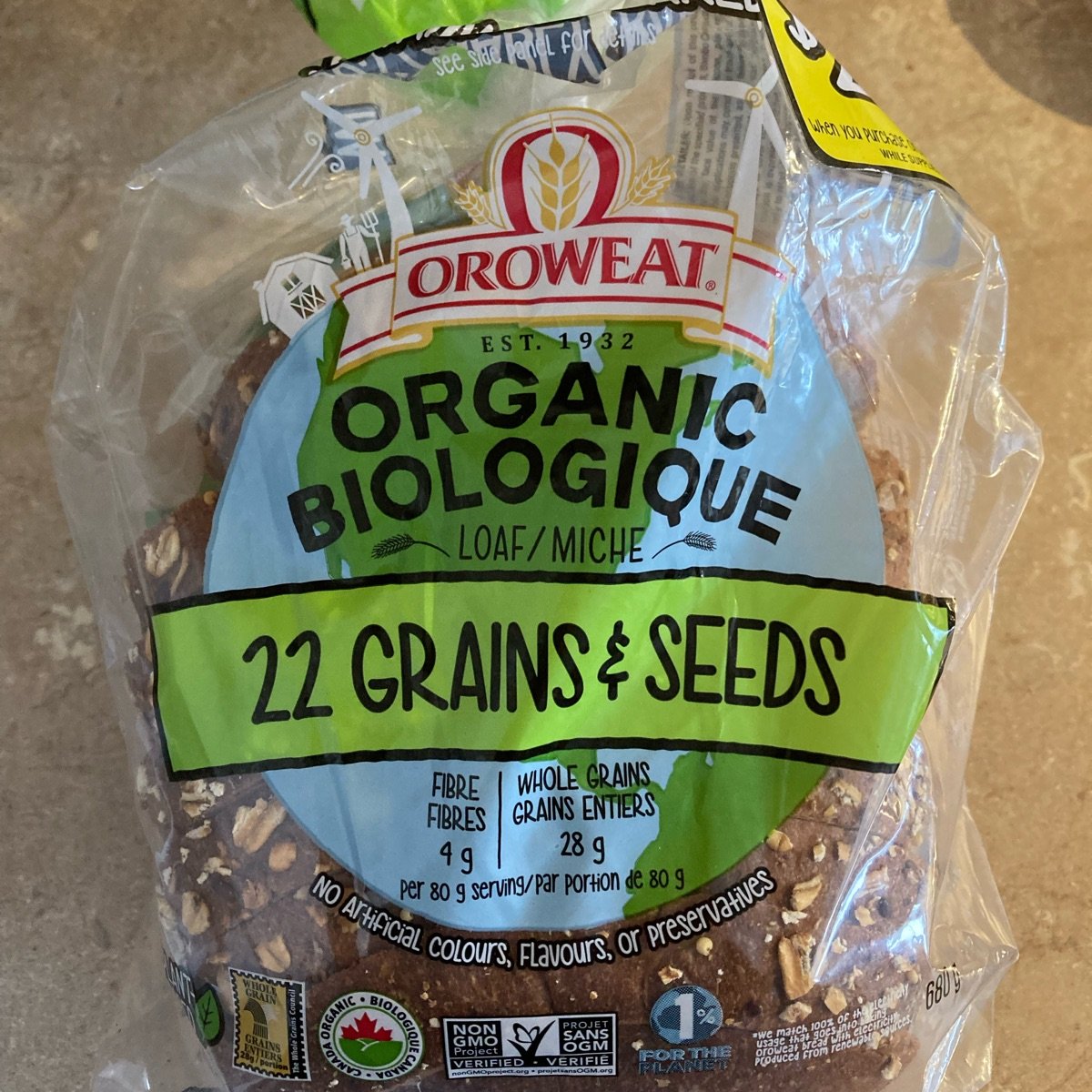 Organic Loaf 22 Grains & Seeds from Oroweat - Vegan Product Reviews ...