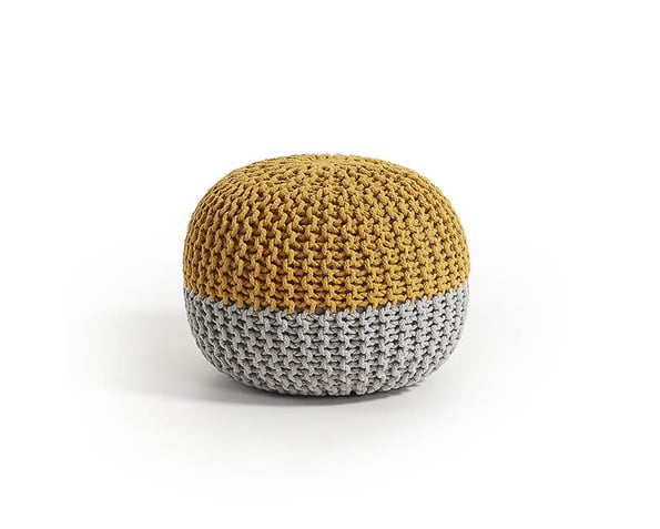 KULATÝ PUF HERO 50 X 35 CM HOŘČICOVÝ – muzza.cz