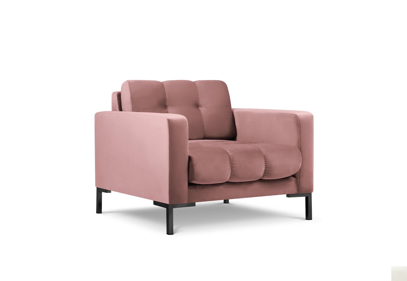Křeslo sara samet starorůžové – muzza.cz
