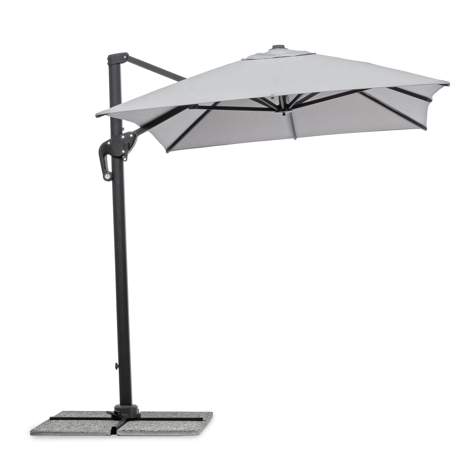 Zahradní slunečník sinoto 2 x 3 m světle šedý – muzza.cz