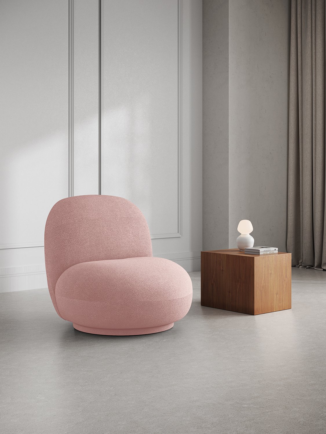 Křeslo sara samet starorůžové – muzza.cz