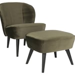 KŘESLO SARA SAMET ZELENÉ – muzza.cz