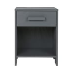 NOČNÍ STOLEK DENNIS 52 X 39 CM ŠEDÁ OCEL – muzza.cz