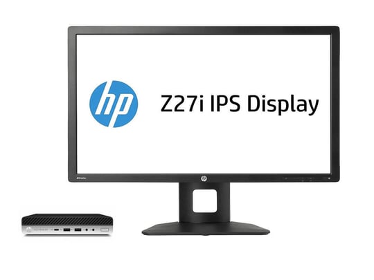 HP EliteDesk 800 35W G3 DM + 27" HP Z27i 2560 x 1440 (2K) IPS Monitor ...