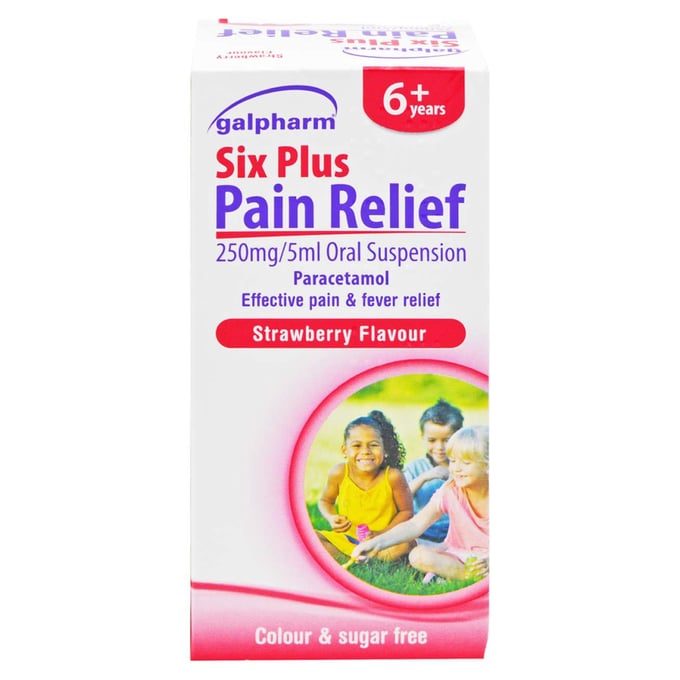 Galpharm Strawberry Six Plus Pain Relief 80ml UK