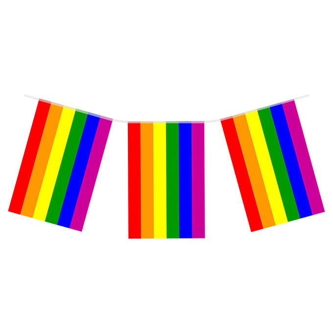 Gay Pride LGBTQ+ Rainbow Flag Bunting 7m (24 Flags) UK