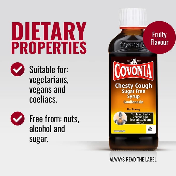 Covonia Chesty Cough Sugar Free Syrup 150ml UK
