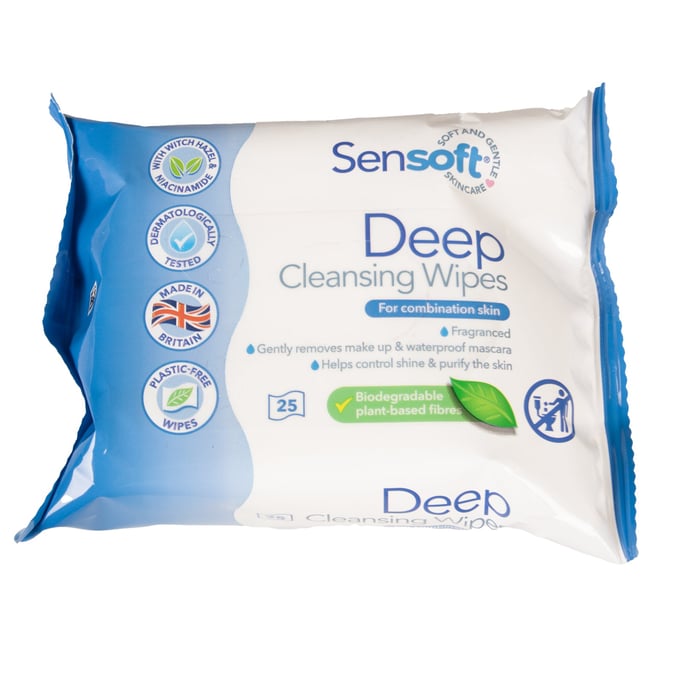 Sensoft Deep Cleansing Skincare Wipes 25 Pack UK