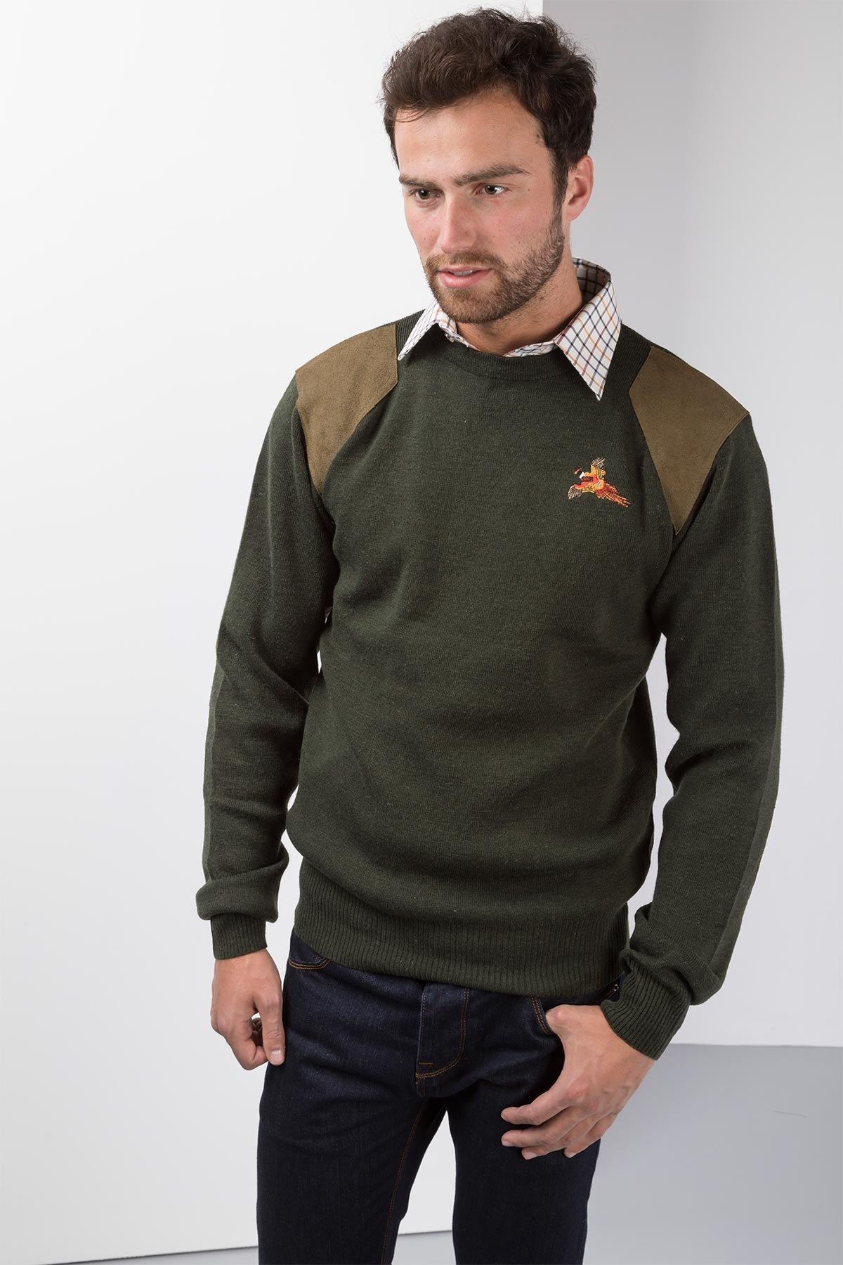 Mens Crew Neck Shooting Jumper UK - Rydale