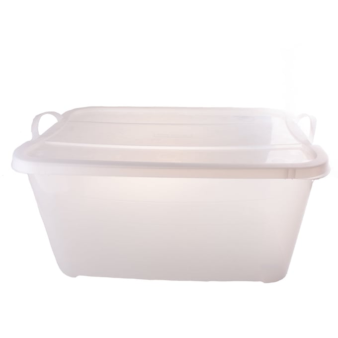 Clear Storage Box W/handles 52l UK