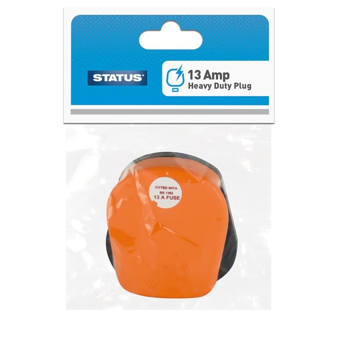 Status Heavy Duty Rubber Plug Orange | Electrical UK