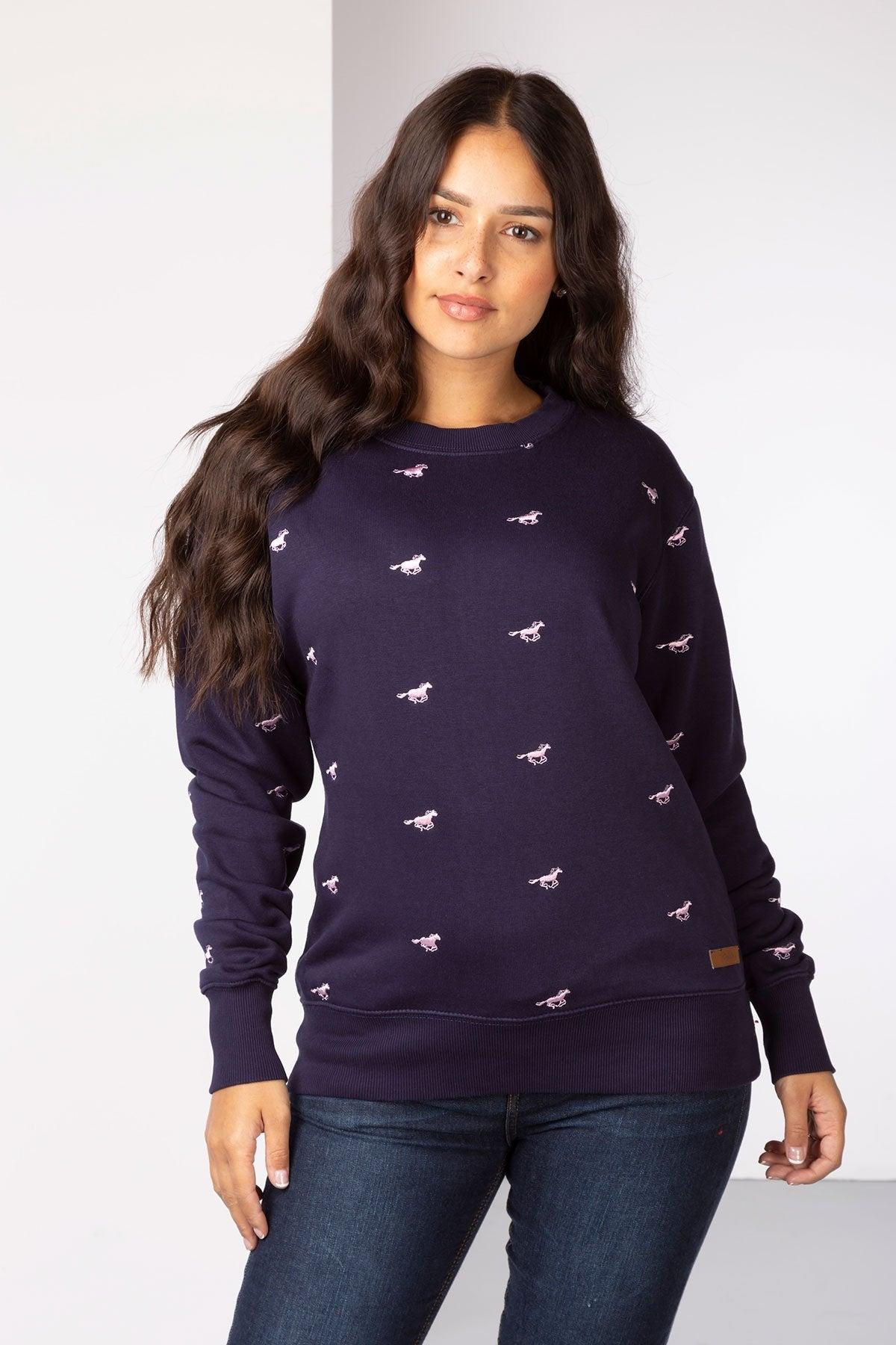 Ladies Country Embroidered Sweatshirt Design UK - Rydale