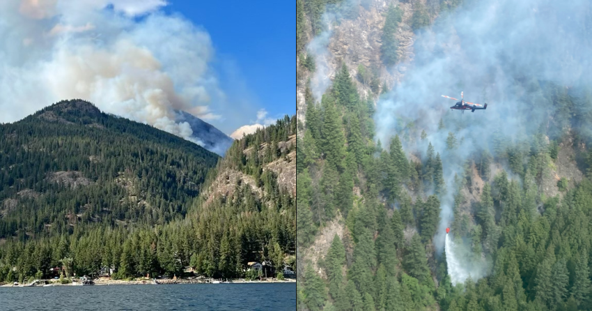 Helicopter crews help battle Shuswap wildfires