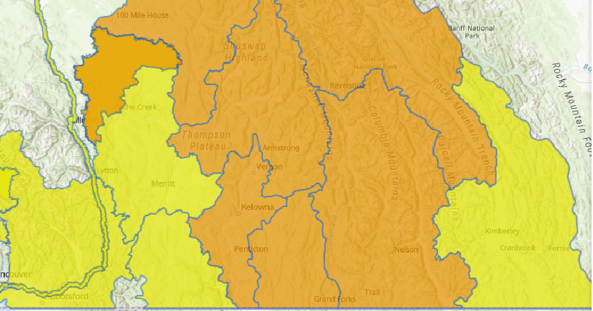 Most of BC Interior under flood watch, high streamflow advisory