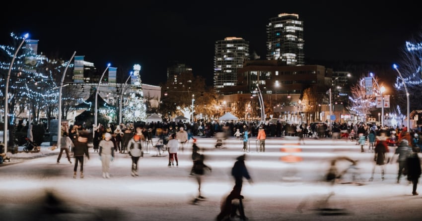 Kelowna's outdoor rink at Stuart Park is officially open for the winter