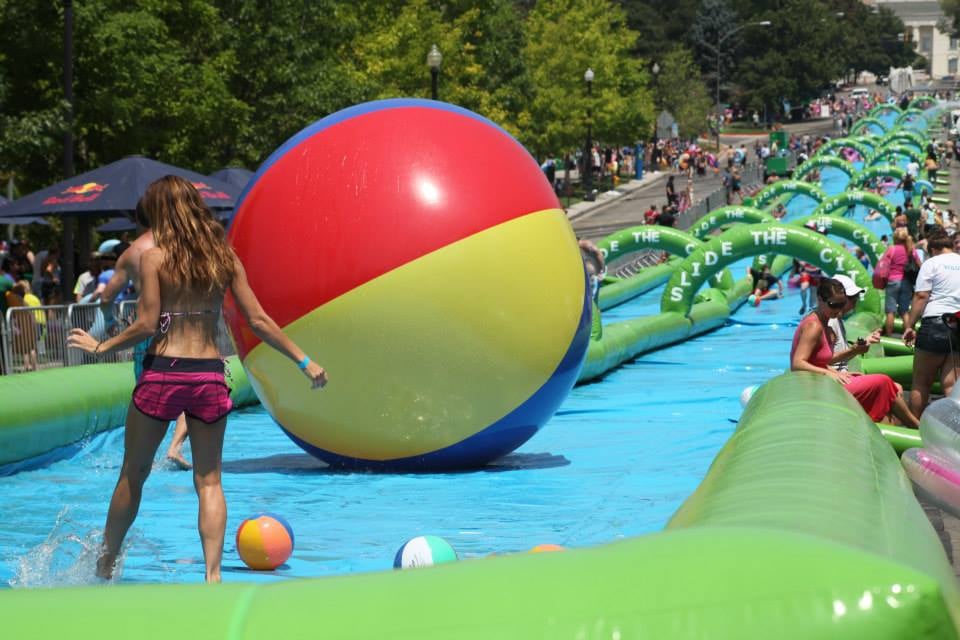 Massive Slip and Slide Takes Over Entire City Street