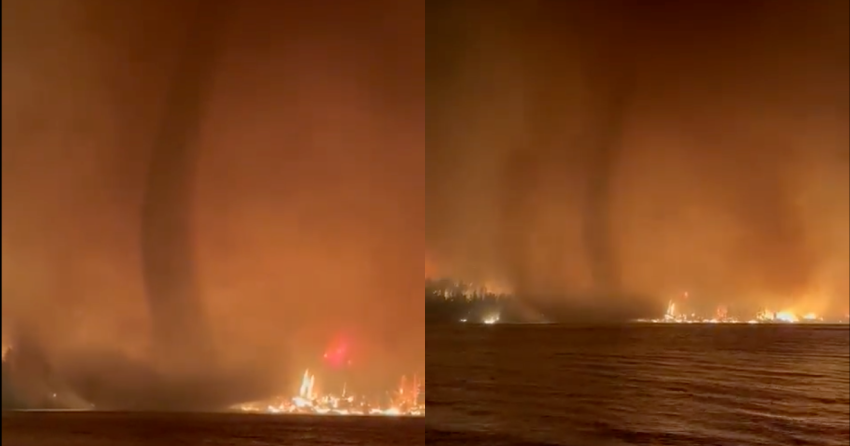 Firenado video was recorded off the shores of Gun Lake near Lillooet ...