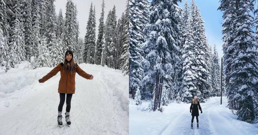 Okanagan ski resort’s 1 km forest skating loop is the perfect winter ...