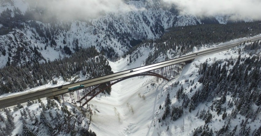 Rehabilitation work done at the Dry Gulch Bridge on the Coquihalla