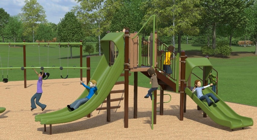 New modern playground being installed at Traders Cove Regional Park