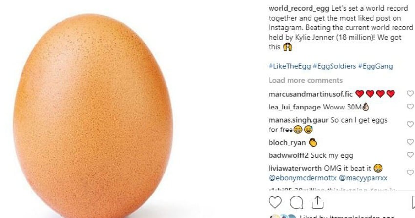 An egg has shattered the world record for the most liked Instagram ...